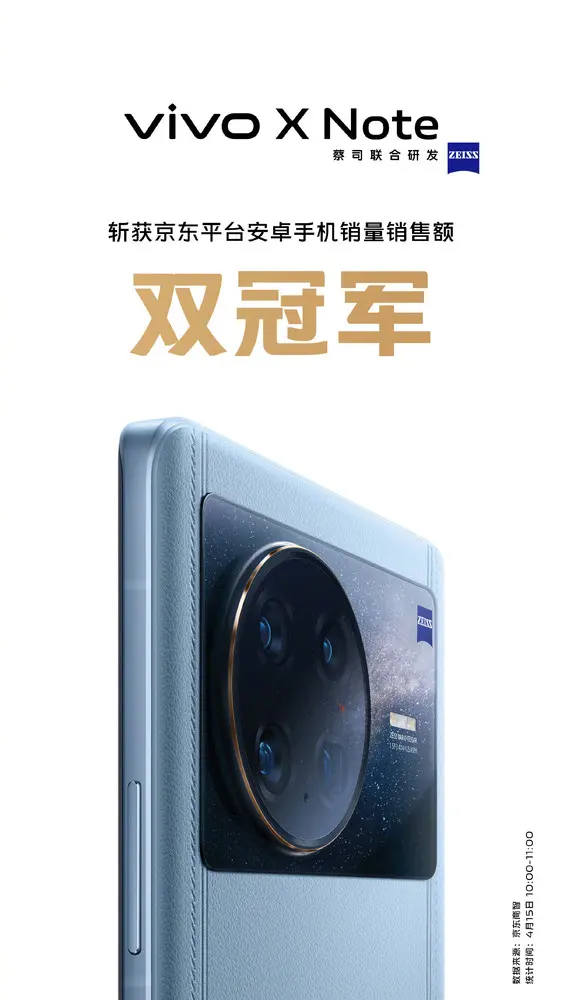 The first sale was successful! vivo X Note wins double crown in sales ...