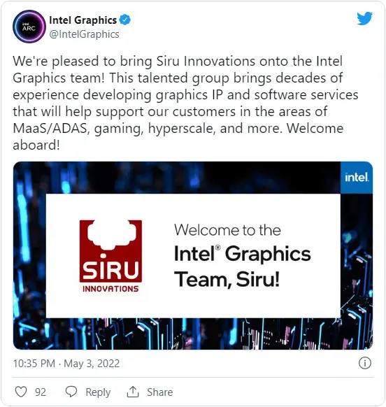 On Tuesday, Intel announced the acquisition of Siru Innovations to ...