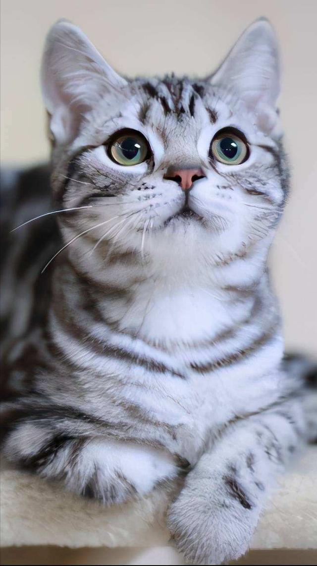 The beautiful short cat is very strong and has a good physique and is ...