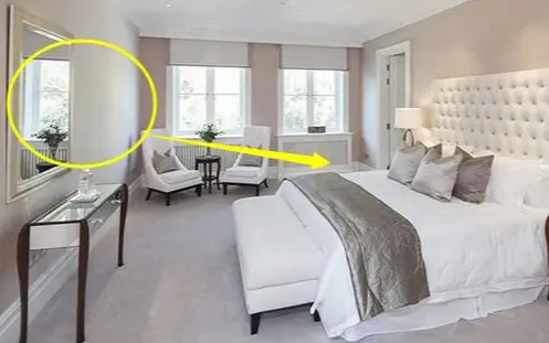 The mirror is facing the bed mirror facing the bed. We all know that ...