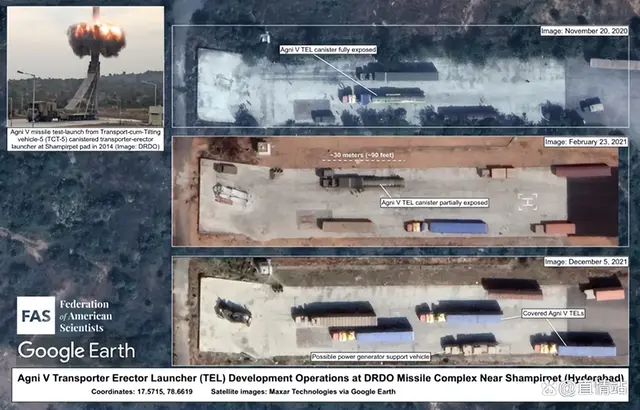Figure 1 - Left: Photo of Agni-V TCT-5 transport erector launcher ...