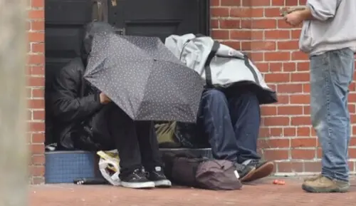 In downtown Portland, Oregon, homeless drug addicts can be seen taking ...